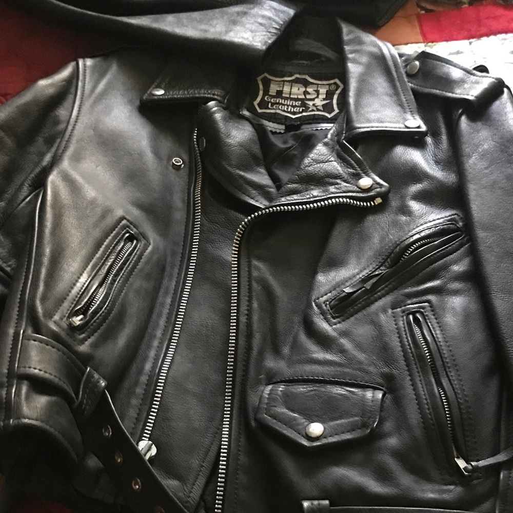 Vintage Black Leather Motorcycle Jackets - Gem